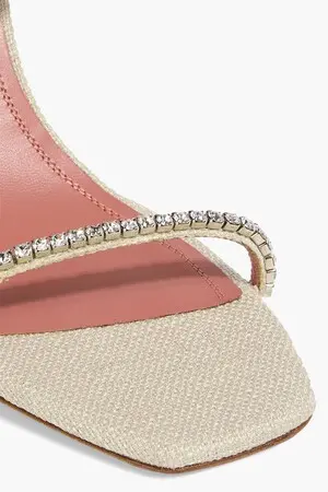 Amina Muaddi Gilda Crystal-embellished Mules - Beige