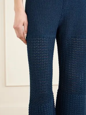 ERES Emblème Crocheted Cotton-blend Pants - Blue