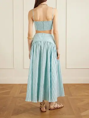 Staud Federico Cropped Striped Top