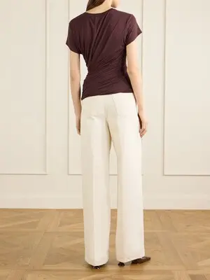 Magda Butrym Gathered Cotton-blend T-shirt