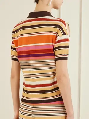 Faithfull The Brand Sable Striped Jersey Polo Shirt - Multi