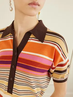 Faithfull The Brand Sable Striped Jersey Polo Shirt - Multi
