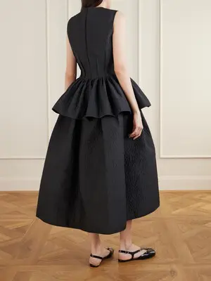 Cecilie Bahnsen Daimi Ruffled Cloqué Top - Black