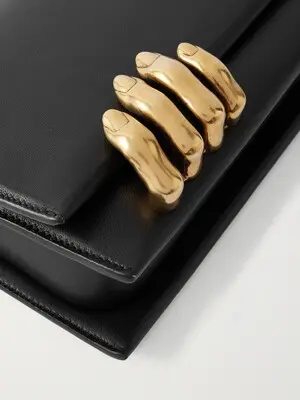 Khaite Embellished Textured-leather Clutch