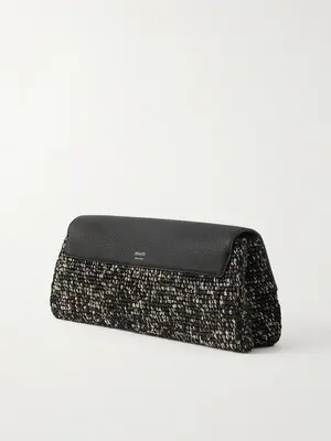 Khaite Audrey Textured-leather And Raffia Clutch - Multi
