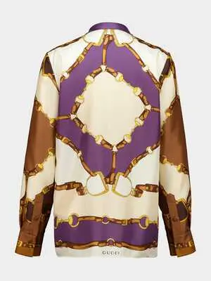 Gucci Printed Silk Twill Shirt
