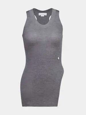 Stella McCartney Melange Lightweight Wool Round Neck Top - Grey
