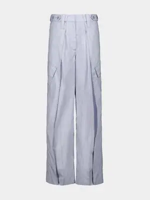 Stella McCartney Layered Chambray Cargo Trousers - Blue
