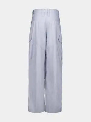 Stella McCartney Layered Chambray Cargo Trousers - Blue
