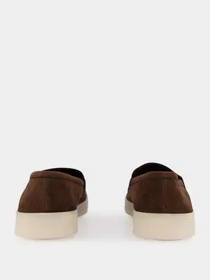Prada Suede Penny Loafers - Brown