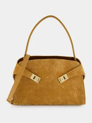 FERRAGAMO Natural Hug Soft Shoulder Bag - Brown