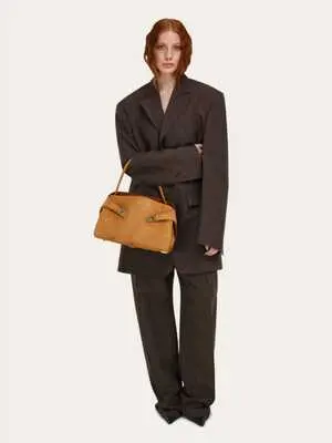 FERRAGAMO Natural Hug Soft Shoulder Bag - Brown