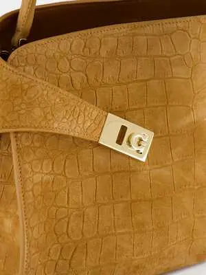 FERRAGAMO Natural Hug Soft Shoulder Bag - Brown