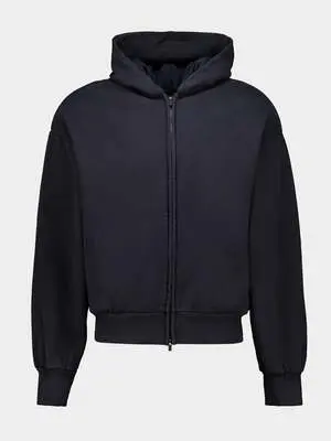 Fear Of God Vintage Embroidered Full Zip Hooded Sweatshirt - Black