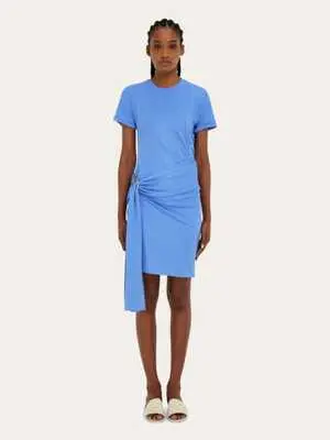 FERRAGAMO Draped Viscose Mini Dress - Blue