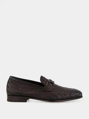 FERRAGAMO Calfskin Gancini Loafers - Brown