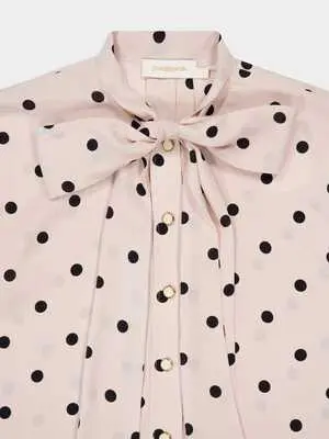 Zimmermann Polka Dot Viscose Blouse - Beige