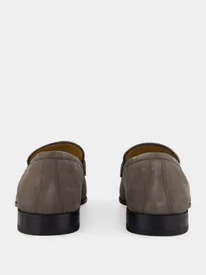 FERRAGAMO Daytona Nubuck Loafers With Gancini Ornament