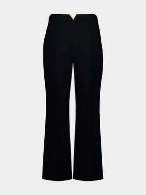 Valentino Garavani Virgin Wool Straight Trousers - Black