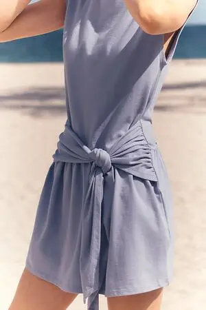 CELANDINE Knotted T-shirt Mini Dress - Moonlight Blue