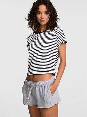Pink Cotton Raglan Sleeve Tee - Print