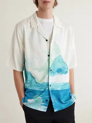 MANAAKI Paradise Camp-collar Printed Lyocell Shirt