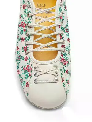 LILI CURIA Isolde Floral Lace-up Ballet Sneakers