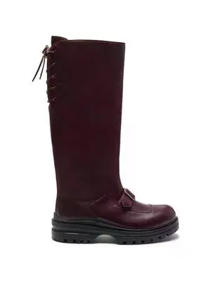 LILI CURIA Joan Buckle Lace-up Boots