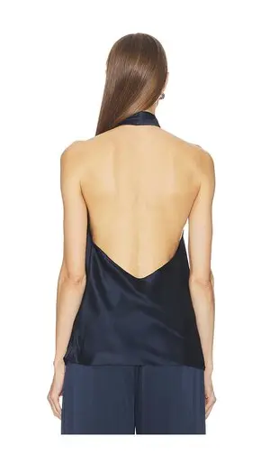 THE SEI Draped Halter Top - Navy