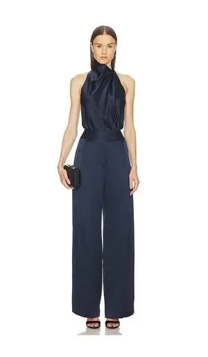 THE SEI Draped Halter Top - Navy