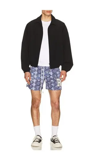 RYOKO RAIN Seigaiha Waves Print Shorts