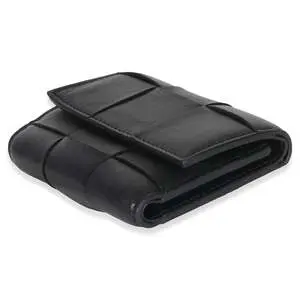 Bottega Veneta Cassette Intrecciato Trifold Wallet - Black