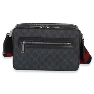 Gucci Gg Supreme Canvas Web Crossbody - Black