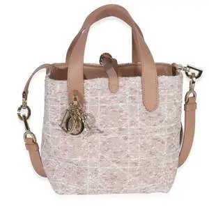 Dior Rose Des Vents Tweed Toujours Vertical Tote - Pink