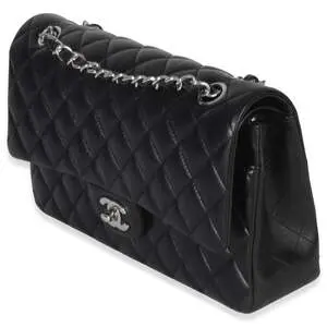 Chanel Quilted Lambskin Classic Double Flap Bag - Black