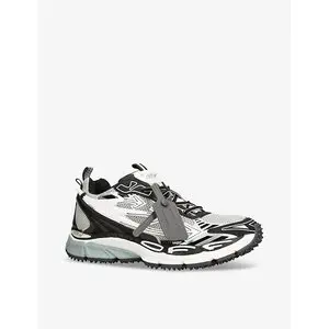 Off-White Mesh And Faux-leather Low-top Trainers - Grey/dark
