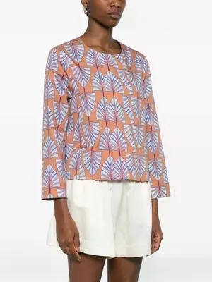 NIU Leaf-print Bolero Jacket