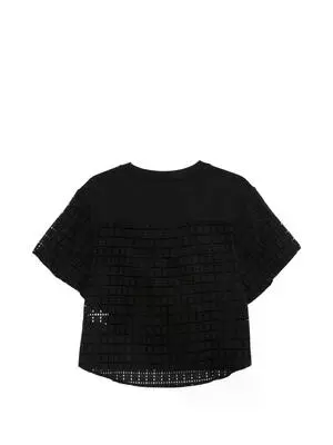 Dkny Openwork Sleeve T-shirt - Black