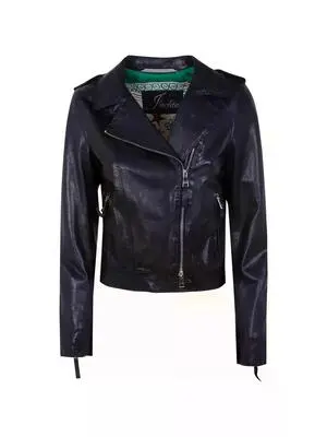 THE JACKIE LEATHERS Ciclone Zip-up Leather Jacket - Blue