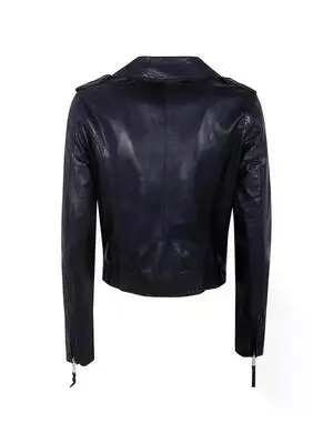 THE JACKIE LEATHERS Ciclone Zip-up Leather Jacket - Blue