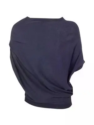 Liviana Conti Draped Sweater - Blue