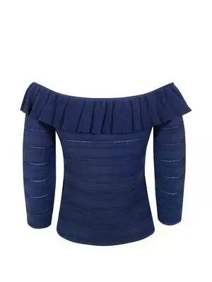 BLUGIRL Ruffled Off-shoulder Sweater