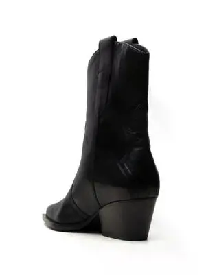 Free People Leather Cowboy Boots - Black