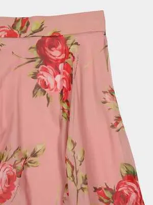 Dolce & Gabbana Rose Bouquet Print Silk Skirt