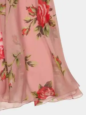 Dolce & Gabbana Rose Bouquet Print Silk Skirt