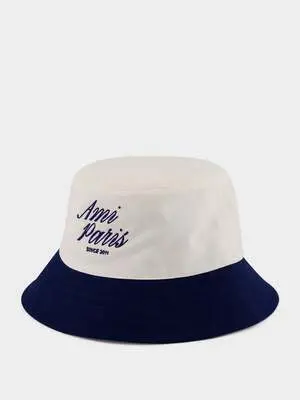 AMI Paris Cotton Bucket Hat - Blue