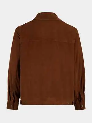LEMAIRE Cigar Nubuck Reporter Jacket - Brown
