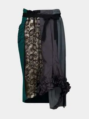 Prada Patchwork Midi Skirt - Multicolour