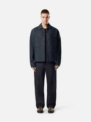 Stone Island Indigo Raw Denim Coach Jacket - Blue