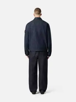 Stone Island Indigo Raw Denim Coach Jacket - Blue